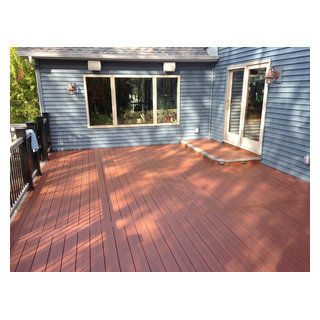 New Vinyl Siding, Soffit, Fascia & TimberTech Composite Deck with LED ...