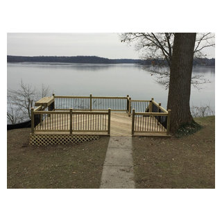 Observation Deck with Custom Bar at Corey Lake - Beach Style - Deck ...
