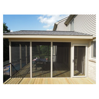 Partial Covered Wood Deck - Traditional - Deck - Cincinnati - by Thomas ...