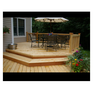 Port Orford Cedar Deck and Railing in RIverside, CT - Traditional ...