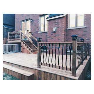 PT Brown Deck with Iron Railing in Richmond Hill - Contemporary - Deck ...