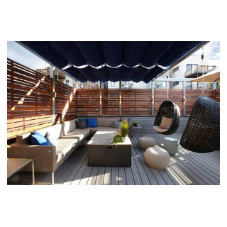 Retractable Shade Structure - Contemporáneo - Terraza y balcón ...