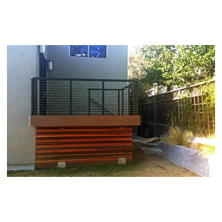 San Mateo, CA: Bronze Aluminum Railing w/ Custom Corners - Contemporary ...