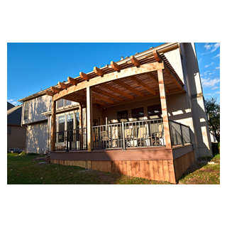 Soft Contemporary Radius Deck & Pergola - Transitional - Deck - Kansas City - by Creative ...
