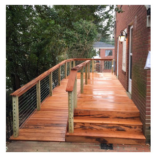 Tigerwood Ramp with Cable Railing - Traditional - Terrace - DC Metro ...