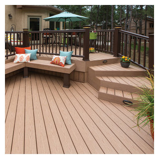 TimberTech Reliaboard Cedar | RadianceRail Kona - Transitional - Deck ...