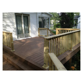 Timbertech Terrain Deck (Brown Oak) with pressure treated decking ...