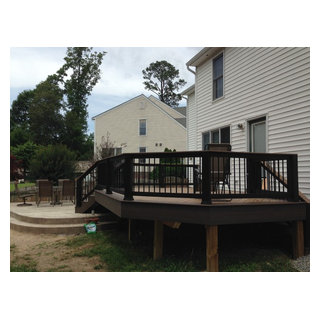 Timbertech Tigerwood Deck and Stamp Concrete Patio - Terrasse en Bois ...