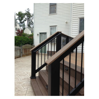 Timbertech Tigerwood Deck and Stamp Concrete Patio - Terrace - Richmond ...