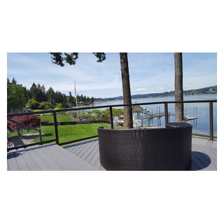 Waterfront Deck Living - Railing Provides Protection from the Wind and ...