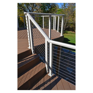 White Shaped Aluminum Cable Railing System in Carmel, NY - Transitional ...