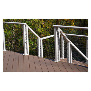 White Shaped Aluminum Cable Railing System in Carmel, NY - Transitional ...