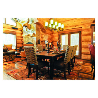 2013 Parade Home Moose Ridge Cabin Log Home - ラスティック - ダイニング - デンバー ...