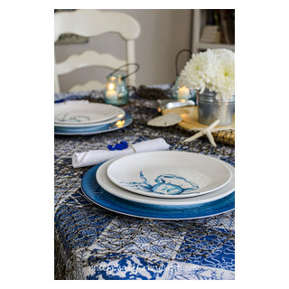 Blue & White Coastal Tablescape - Beach Style - Dining Room - Tampa ...