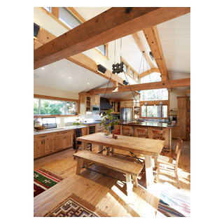 California Rustic Wood Light-filled Home - Rustic - Dining Room - San ...