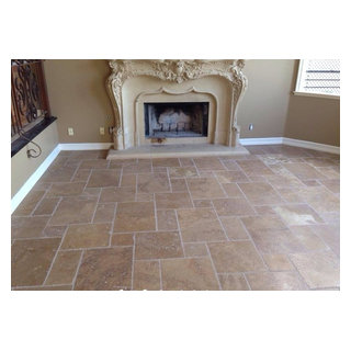 Chiseled Edge Travertine On Versailles Pattern in San Clemente ...