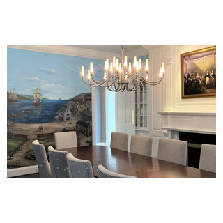 Colonial-Revolutionary Murals, hand painted throughout a dining room ...