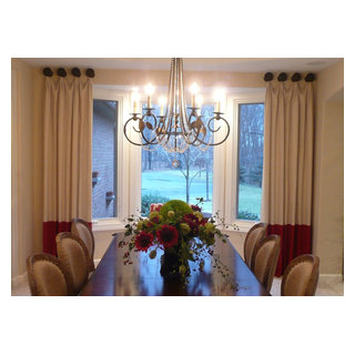 Color blocked Drapery Panels mounted on Medallions - Traditional ...