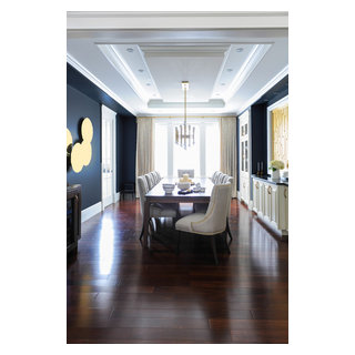 Dark and Dramatic Living & Dining Room - Contemporary - Dining Room ...