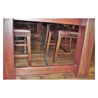 Distressed Harvest Table with Turnbuckle Detail - Rustic - Dining Room ...