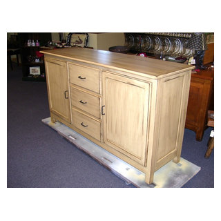 Distressed Paint Finished Server - Rustic - Dining Room - Cedar Rapids ...