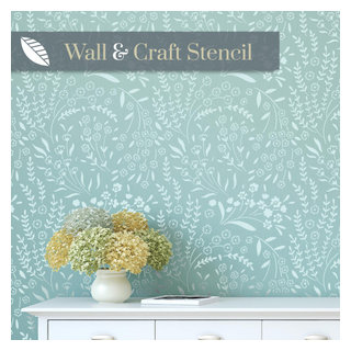 Forget-me-not wall stencil for painting - Shabby-chic Style - Dining ...
