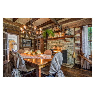 Gentry Farm Log Cabin Dining Room Right - Rustic - Dining Room ...