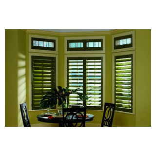 GREEN PLANTATION SHUTTERS - DARK GREEN WINDOW SHUTTERS - Lafayette Interior Fash - Traditional ...