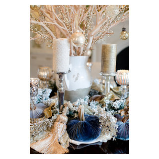 Holiday Decorating- Blue Velvet Christmas - Transitional - Dining Room ...