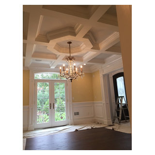 Install and Paint Coffered Ceiling - Traditional - Dining Room - New ...