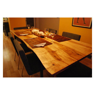 Live Edge Ash Harvest Table Dining Room Table - Craftsman - Dining Room ...
