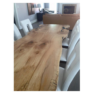 LIVE EDGE MAPLE TABLE BOOKMATCHED HARVEST TABLE - Traditional - Dining ...