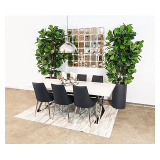 Lyn Caesarstone Dining Table with polished stainless steel base ...