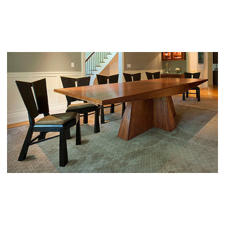 Modern Walnut Dining Table and Ebonized Charis - Modern - Dining Room ...