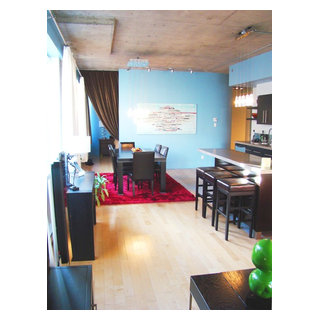Montreal condo loft with colour - Contemporary - Living Room - Montreal ...