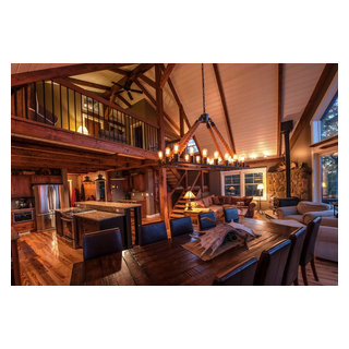 Moose Ridge Lodge Post and Beam - Rustic - Dining Room - Portland Maine ...