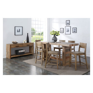 Norman Reclaimed Pine 77” Gathering Table Distressed Natural - Rustic ...