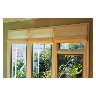 Outside Mount Roman Shades in Rockridge - Mediterranean - Dining Room ...