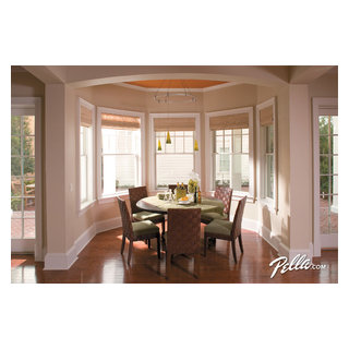 Pella ProLine® double-hung windows - Contemporary - Dining Room - Cedar ...