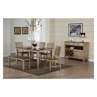 Sunset Trading 6 Piece Brook Rectangular Dining Set with Bench ...