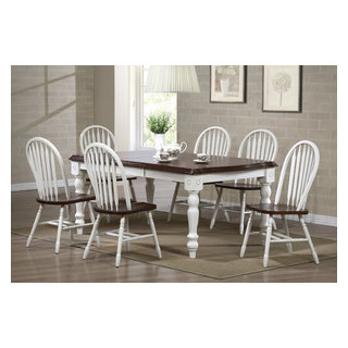 Sunset Trading Andrews 7 Piece Extension Dining Set in Antique White ...