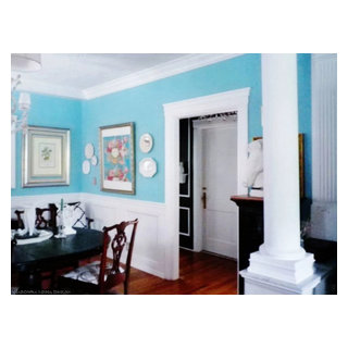 tiffany blue dining room | white millwork: trim, mouldings, casings ...