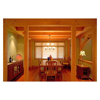 Timber Frame Dining Room - Rustic - Dining Room - Seattle - by Metzdorf ...