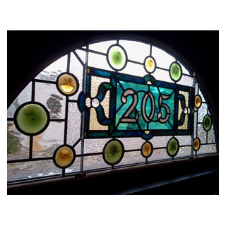 Arch Window - Stained Glass Address Panel - Traditional - Entry ...