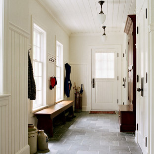 75 Beautiful Slate Floor Entryway with White Walls Pictures & Ideas ...