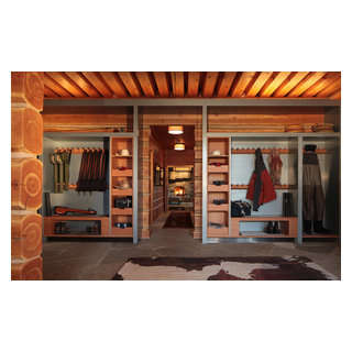 Colorado Log Home - Rustic - Entry - Denver - by RHEINZINK | Houzz
