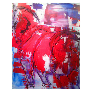 Contemporary Horse Painting -Modern Equine Art - Abstract Expressionist ...