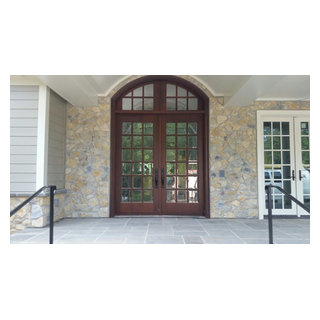 Custom front entry door unit with arched transom - Traditional ...