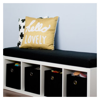 Custom Storage Bench Cubby Cushion - Transitional - Entry - Orange ...
