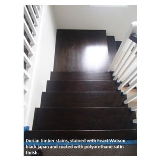 Durian timber stairs stained with black japan - Contemporary ...